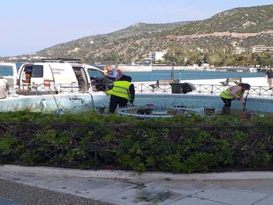 Λουτράκι: Συντήρηση και καθαρισμός συντριβανιών, κοπή ψηλών δέντρων ...