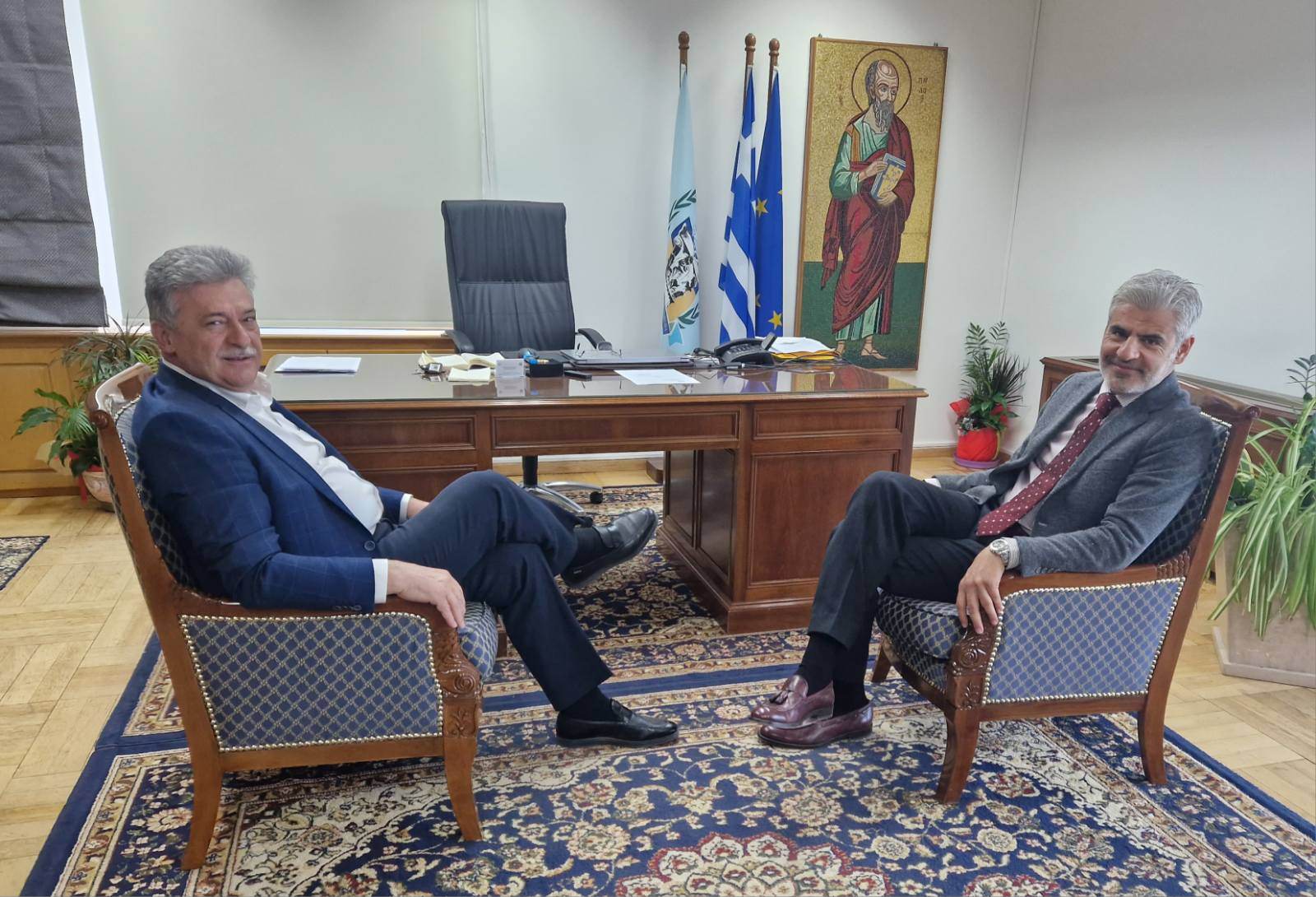 Στον Δήμαρχο Κορινθίων Β.Νανόπουλο ο αντιπρόεδρος του ΕΛΓΑ Γ.Φερετζάνης ...